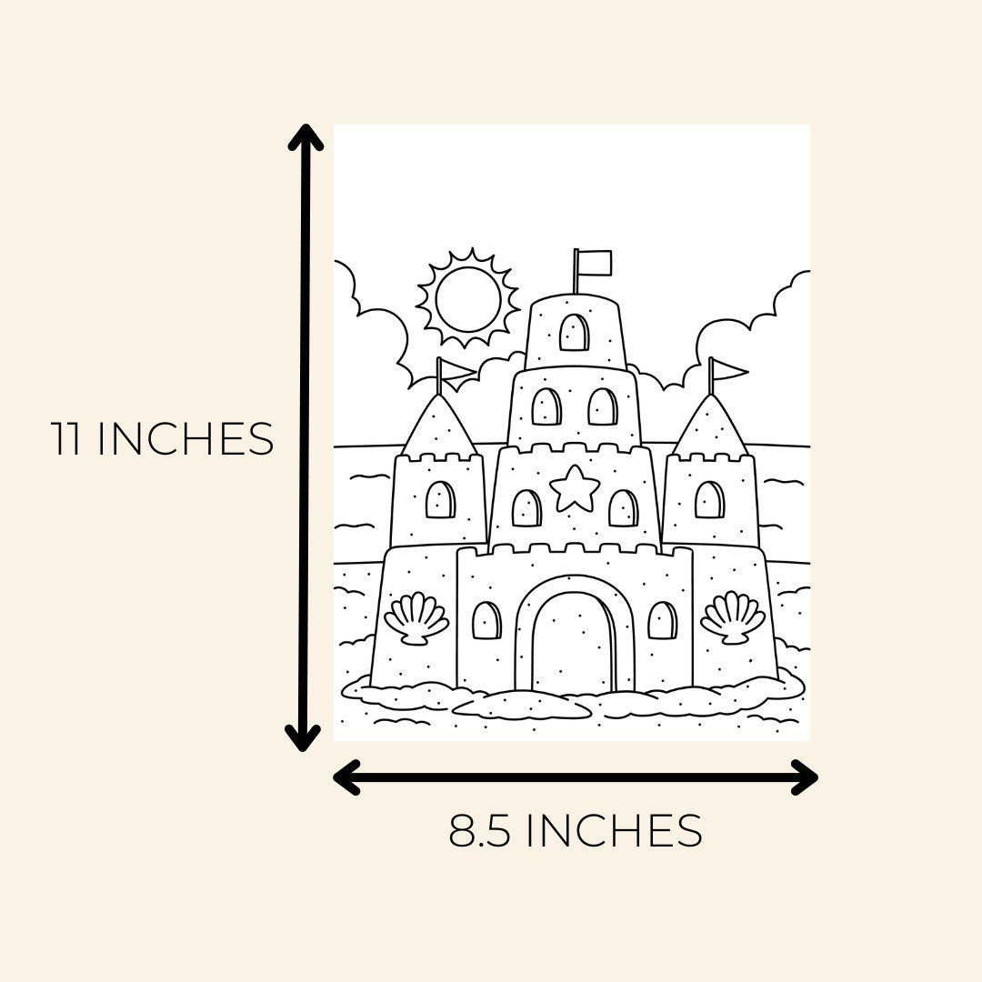 Summer Coloring Pages Pack, Five Pack of Summer Coloring Sheets, Summer ...