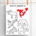 Animals of the Continents Coloring, Continents Study, Animal Coloring ...