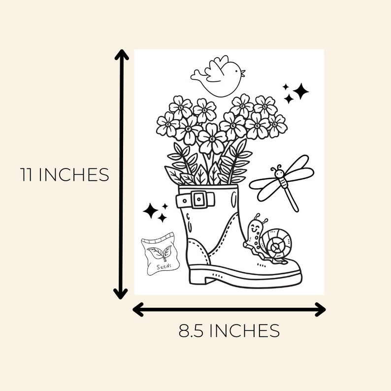 Spring Coloring Pages Pack, Five Pack of Spring Coloring Sheets, Spring ...