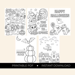 Halloween Coloring Pages Pack, Five Pack of Halloween Coloring Sheets ...