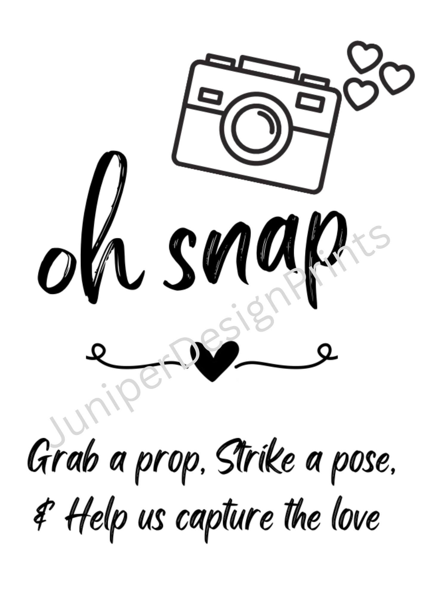 Printable Wedding Sign, Snap a Photo, Diy Photobooth, Prop Sign ...