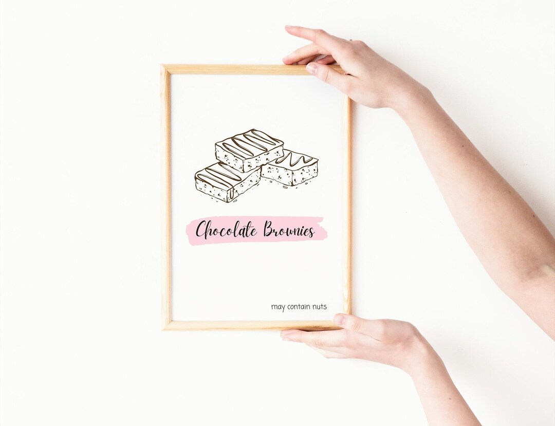 Printable Minimalist Brownie Sign, Wedding, Baking, Catering, Print ...