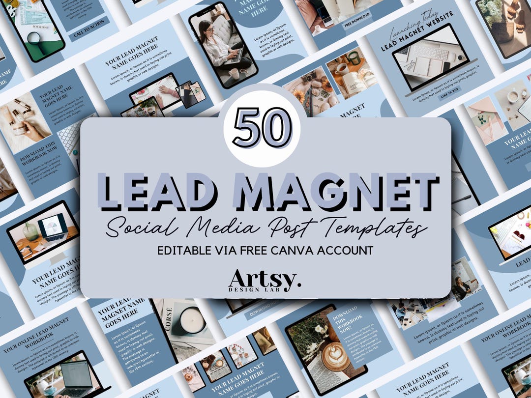 50 Lead Magnet Instagram Templates: Brandable Social Media Kit - Etsy