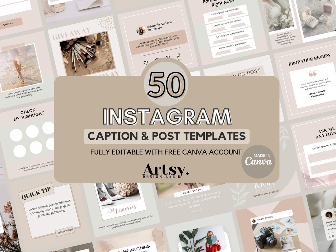 Instagram Caption Post Template | Canva Social Media Templates I ...