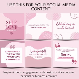 Self Love Quotes Instagram Post I Facebook Social Media Feed Templates ...