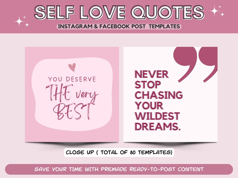 Self Love Quotes Instagram Post I Facebook Social Media Templates I DFY ...