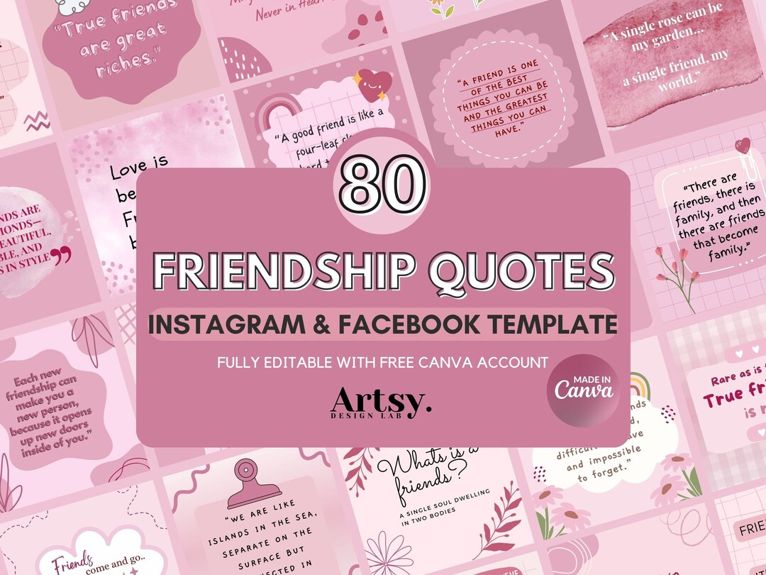 Motivational Friendship Besties Quotes Instagram & Facebook Templates I ...