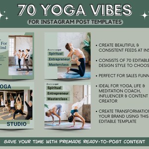 Yoga Instructor Instagram Post Templates | DFY Health Wellness Coach ...