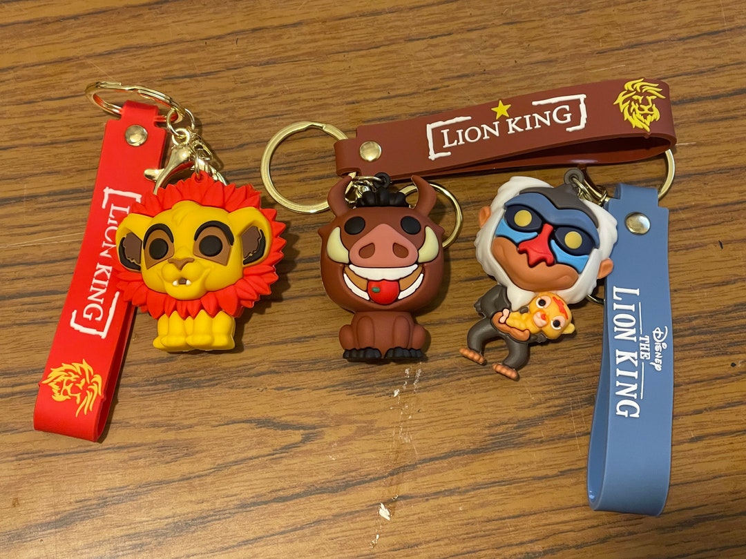 3D Disney the Lion King Simba Pumba Rafiki Keyring Keychain Pendant ...
