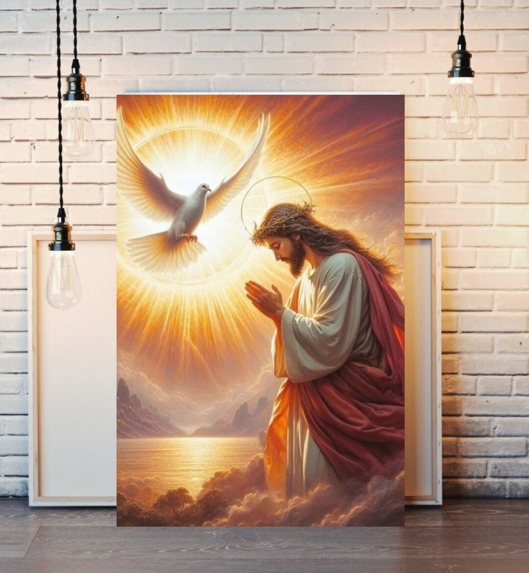 Jesus Christ With Dove Canvas Print Poster Artwork - Etsy