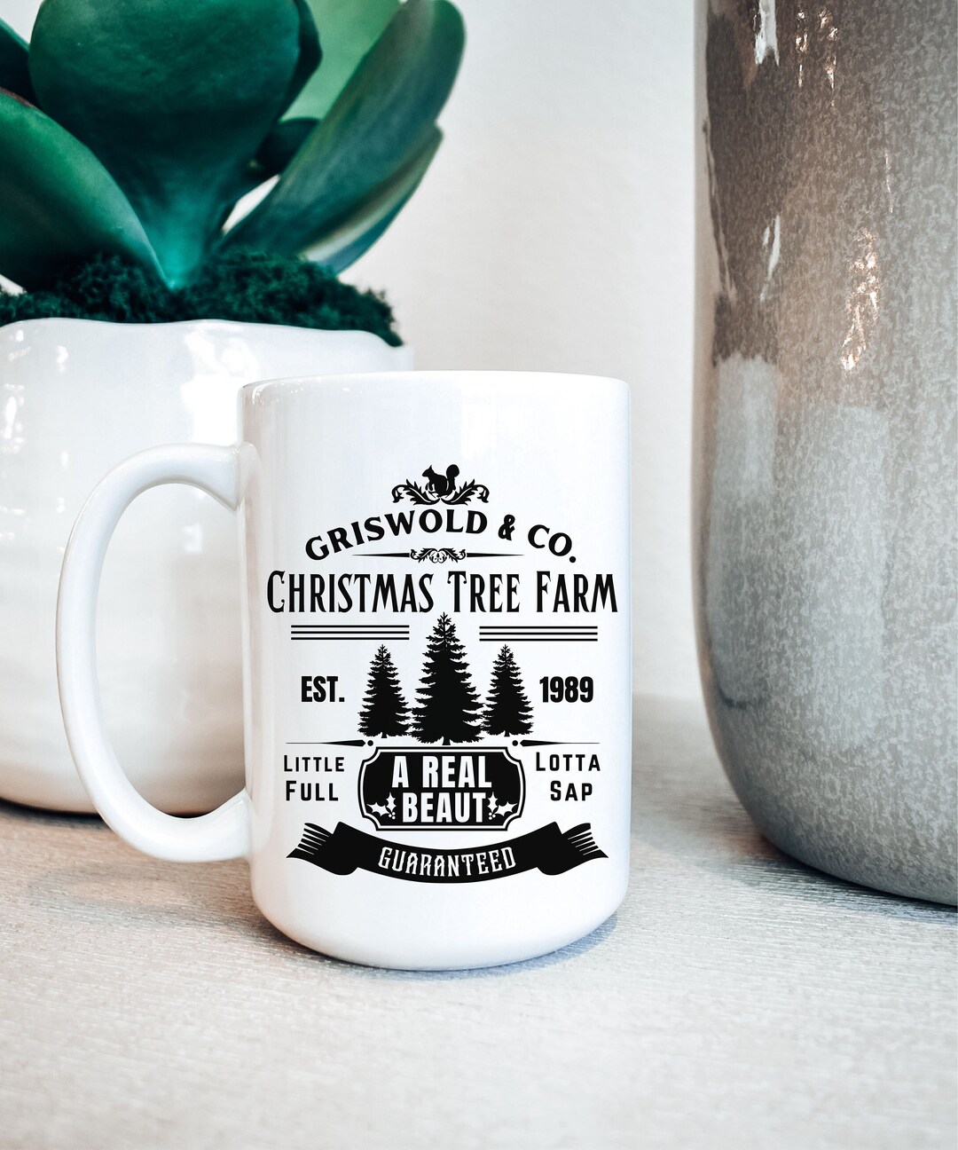 Ceramic Mug, Griswold Co Mug, Christmas Tree Farm Mug, Lotta Sap ...