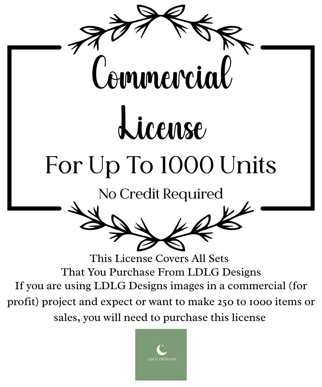 Small Business Commercial License for LDLG Designs (up to 1000 Units ...