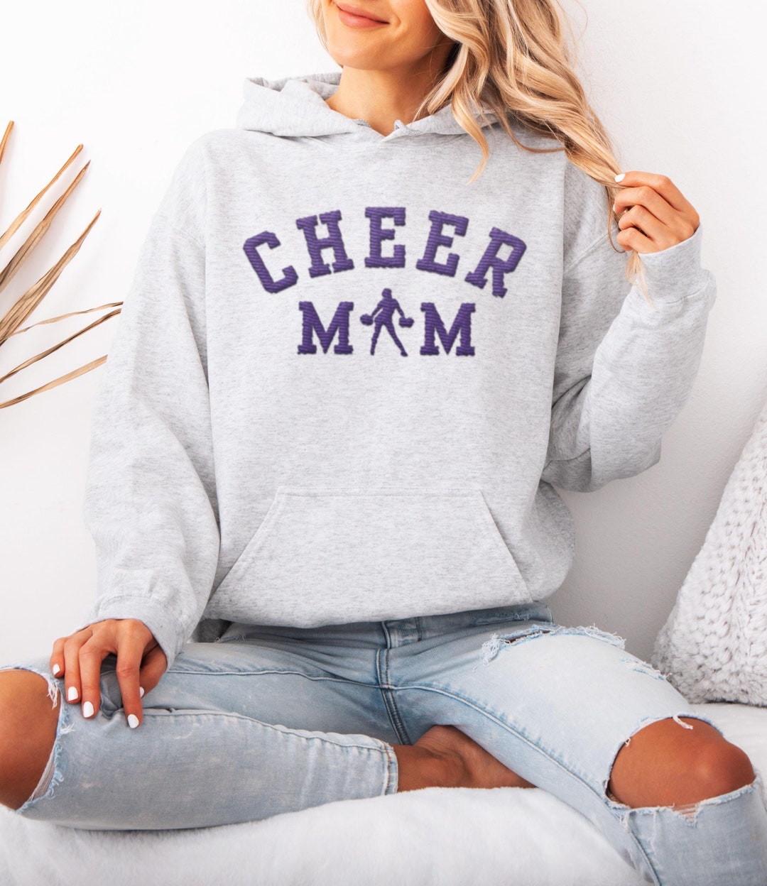 Personalized Embroidered Cheer Mom Sweatshirt, Cheer Mom Gift, Custom ...