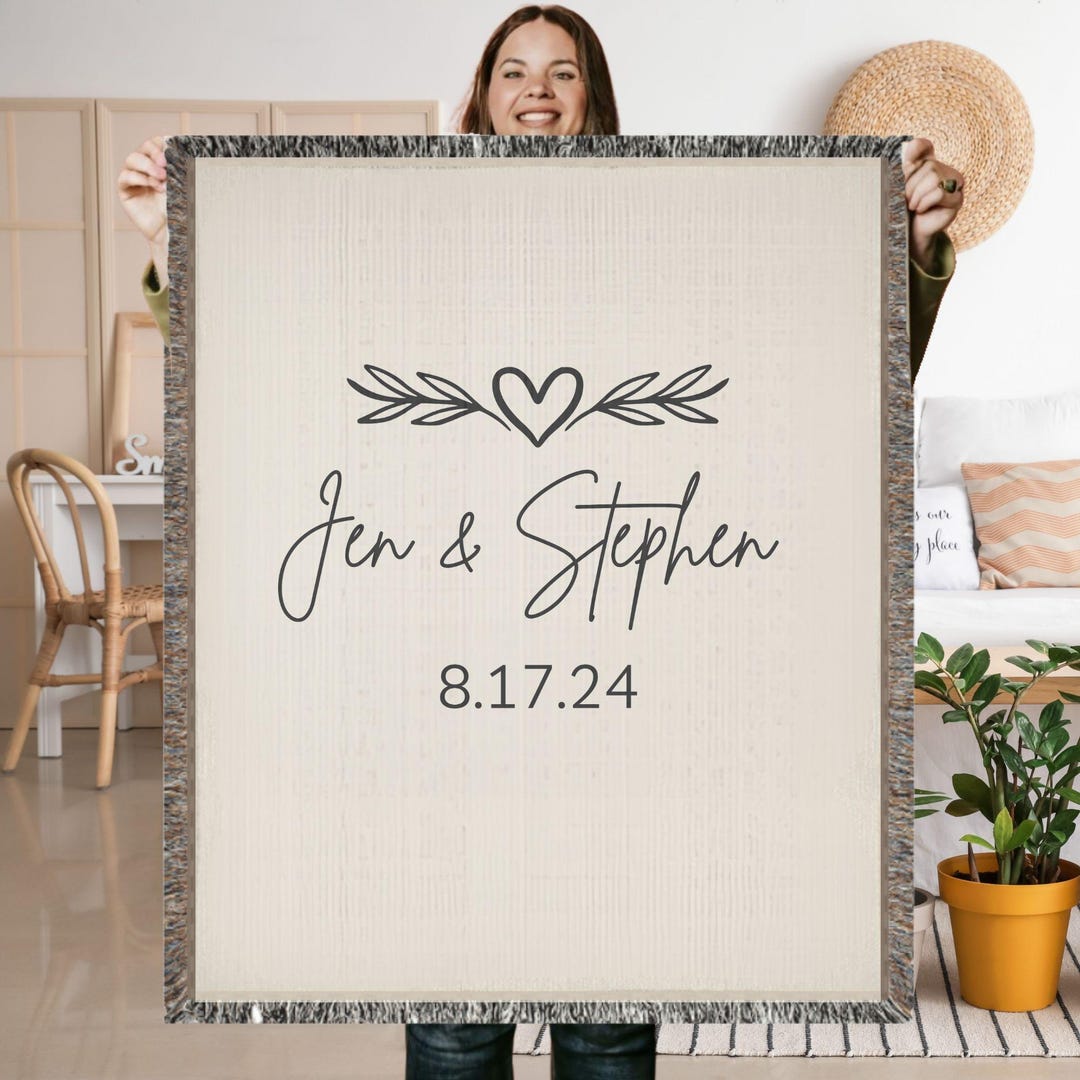 Custom Wedding Blanket With Names and Wedding Date Wedding Gift ...