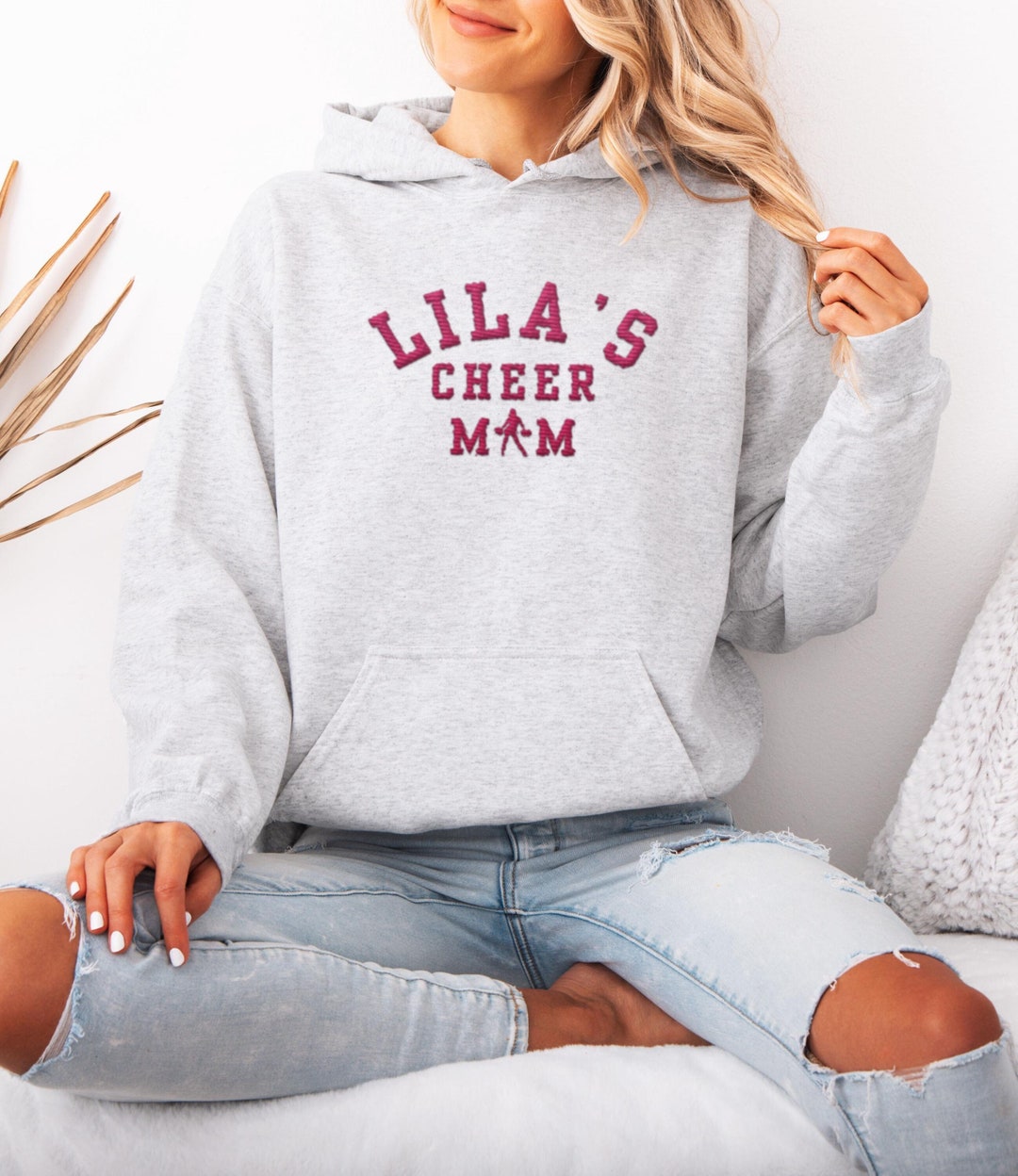 Personalized Embroidered Cheer Mom Sweatshirt, Cheer Mom Gift, Custom ...