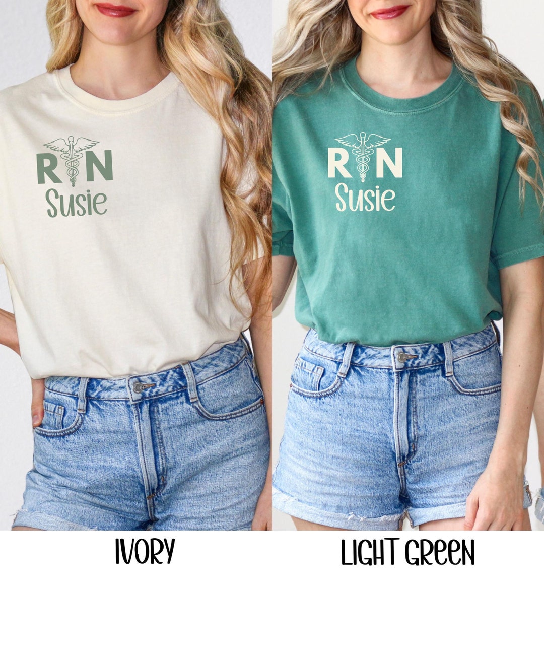 Custom Nurse Shirt RN Shirt Comfort Colors Personalized Name Shirt RN ...