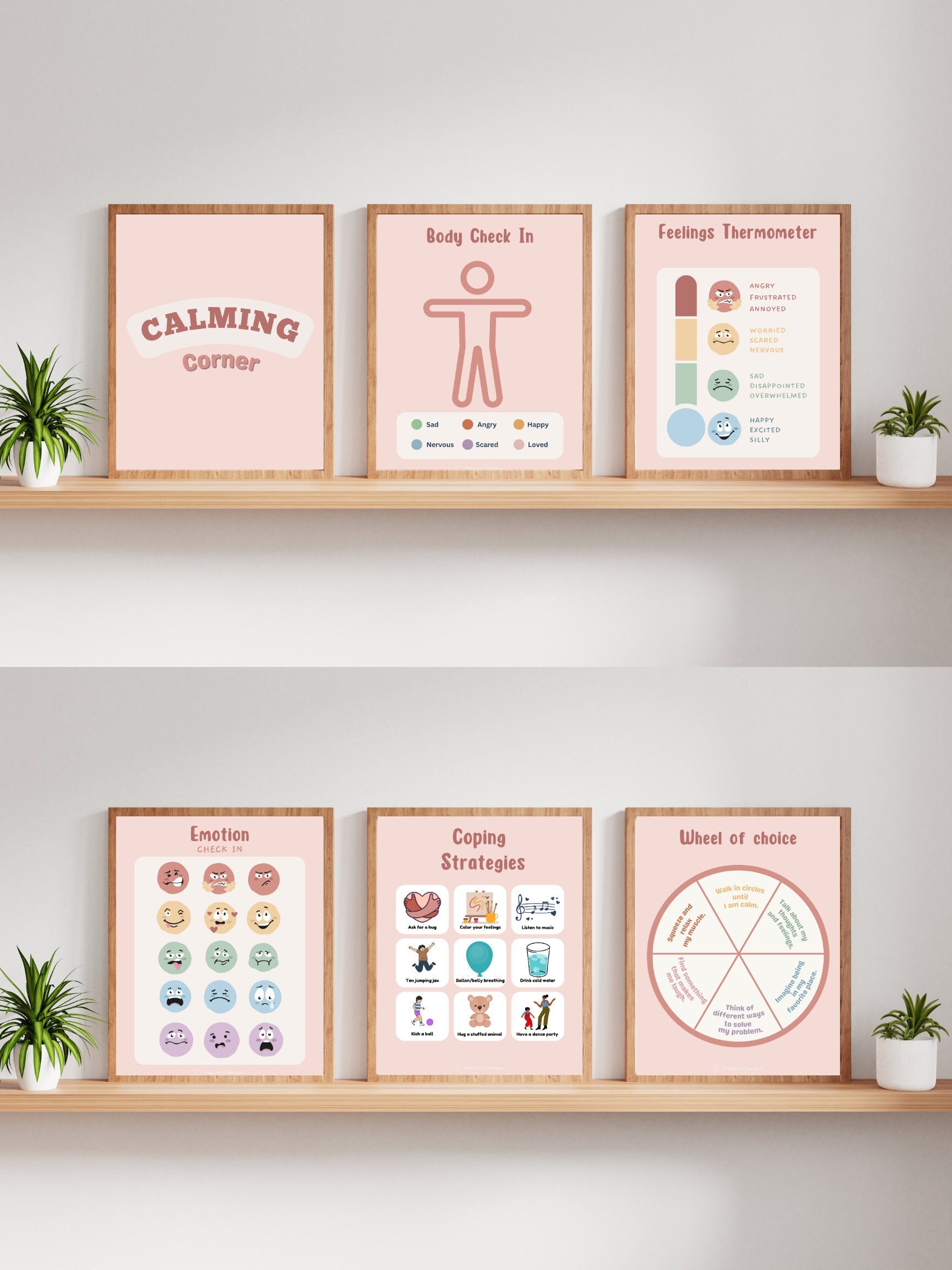 Calming Corner Posters Pink Theme Digital Download - Etsy