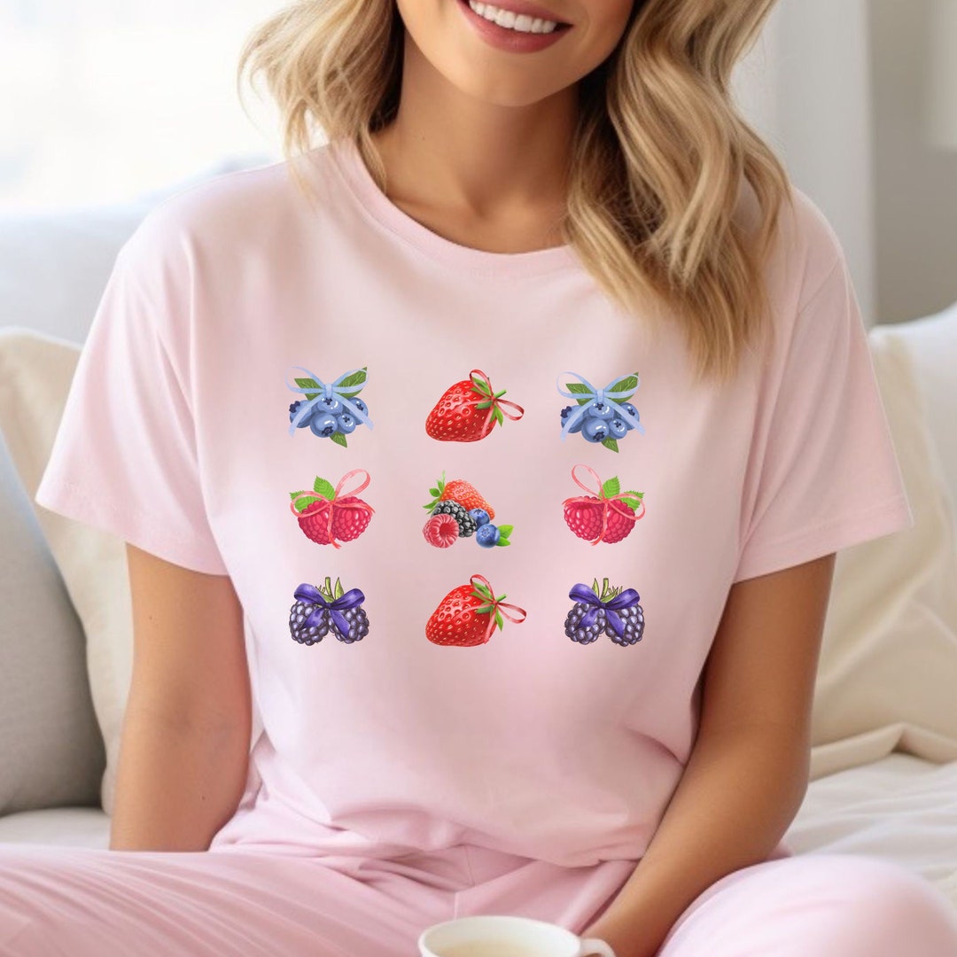 Coquette Berries Shirt, Coquette Mixed Berries Bow Shirt, Coquette ...