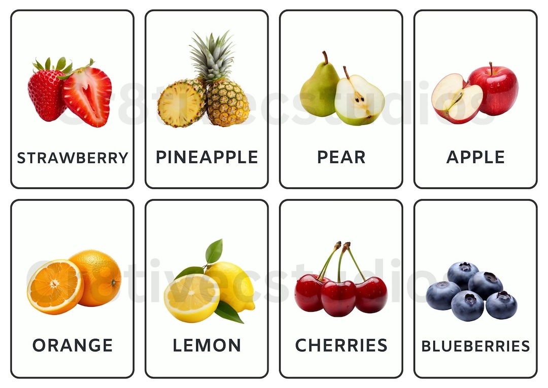 FRUITS [real Pictures] 48 Editable PDF Printable Fruits Montessori ...