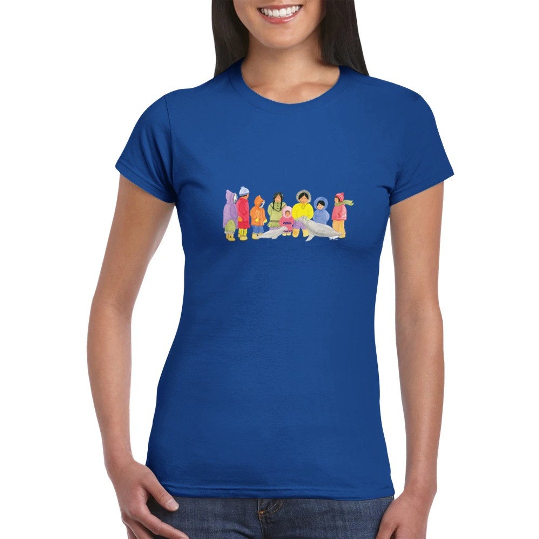 Inuit Children Playing With Seal Classic Womens Crewneck T-shirt - Etsy