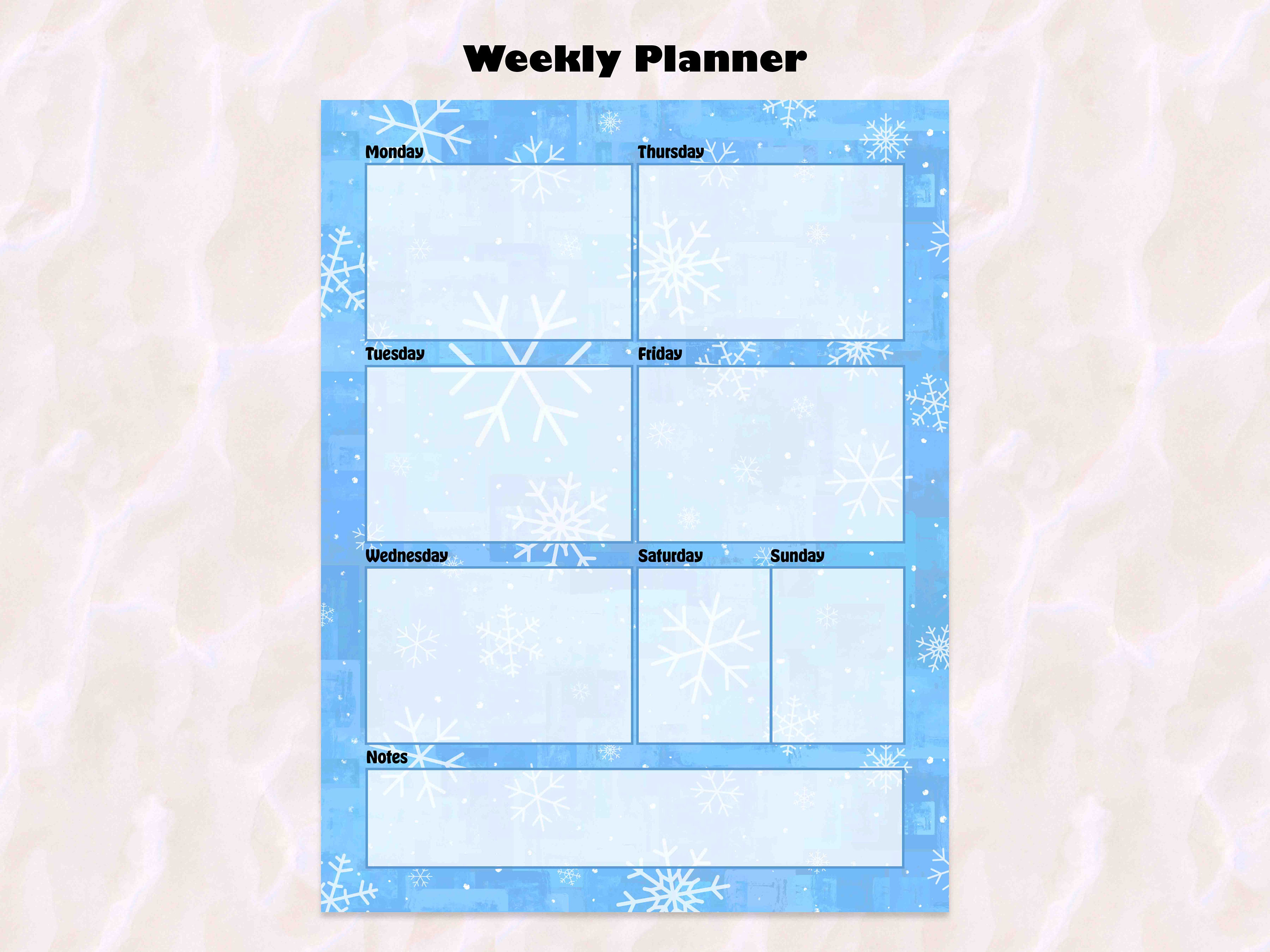 Printable Planner-snowflakes - Etsy