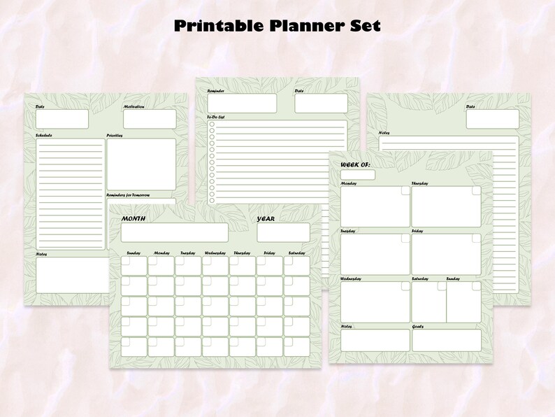 Printable Digital Planner-monstera - Etsy
