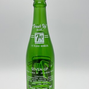 Vintage 7up Bottle - 1960's - Etsy