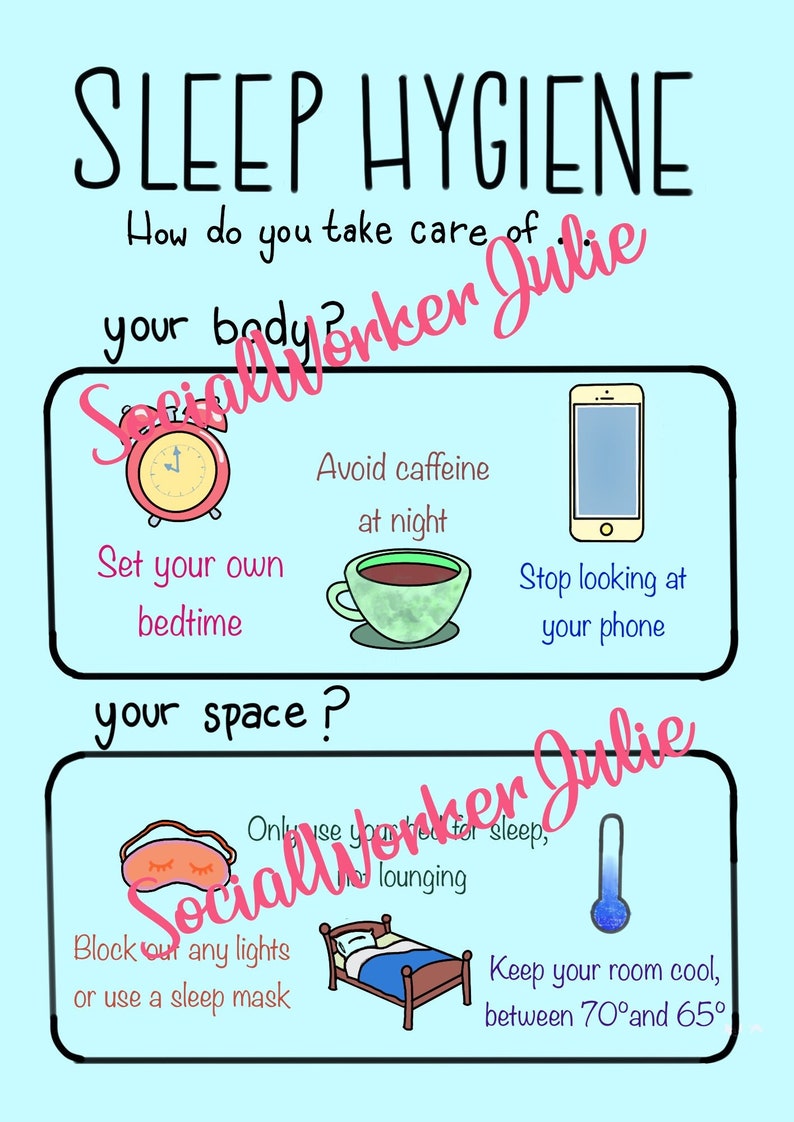Sleep Hygiene Infograph - Etsy
