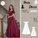 Prom Dress Sewing Pattern, Cocktail Dress, Full Circle Evening Dress ...