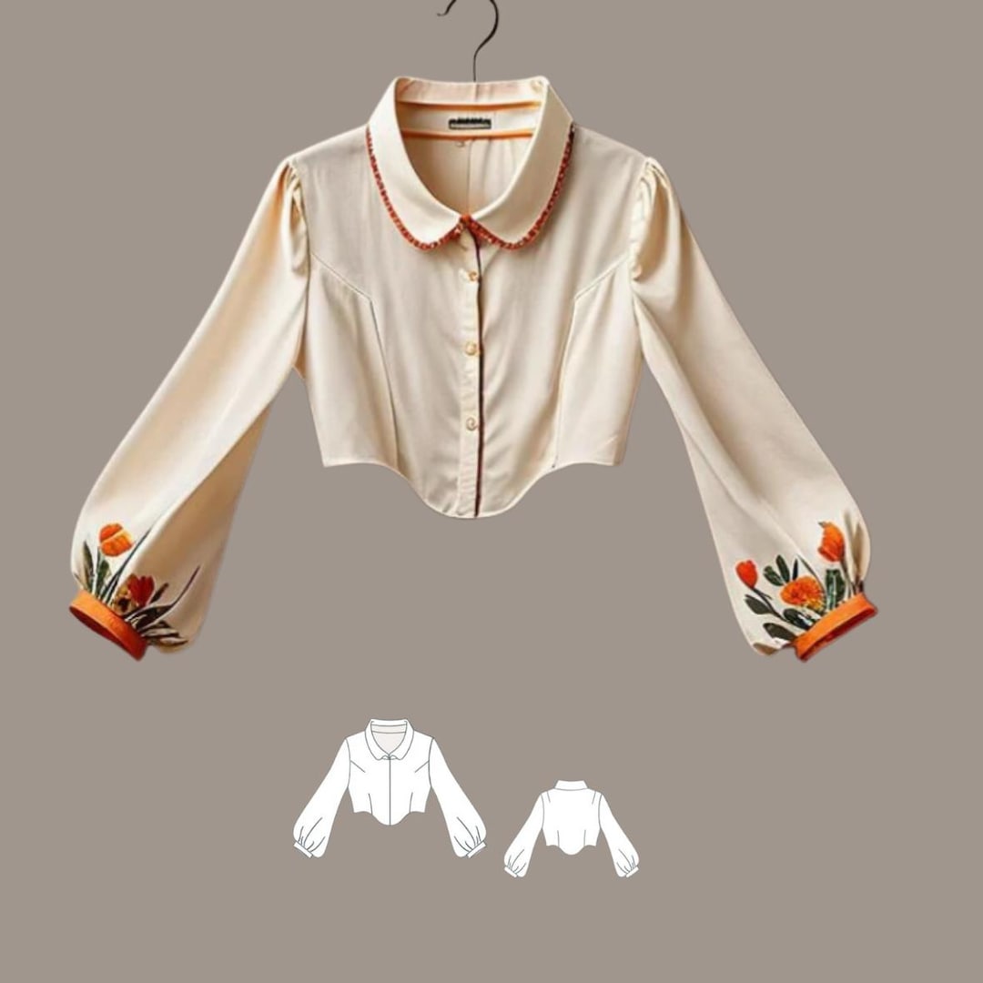 Boho Women Shirt Sewing Pattern, Boho Crop Top, Boho Blouse, Summer ...