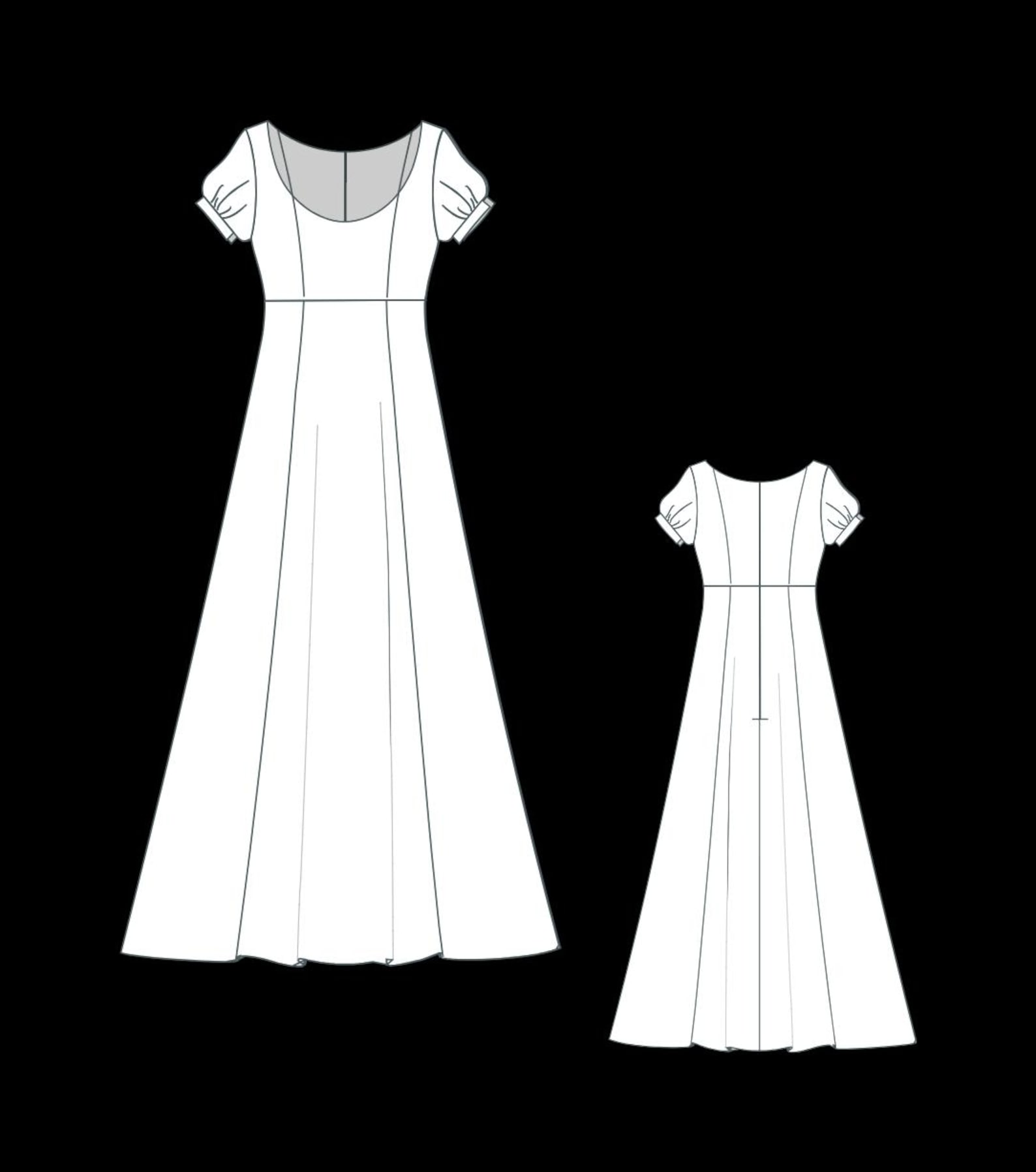 Bridgerton Gown Sewing Pattern: Regency Dress, XS-4XL (PDF Pattern) - Etsy