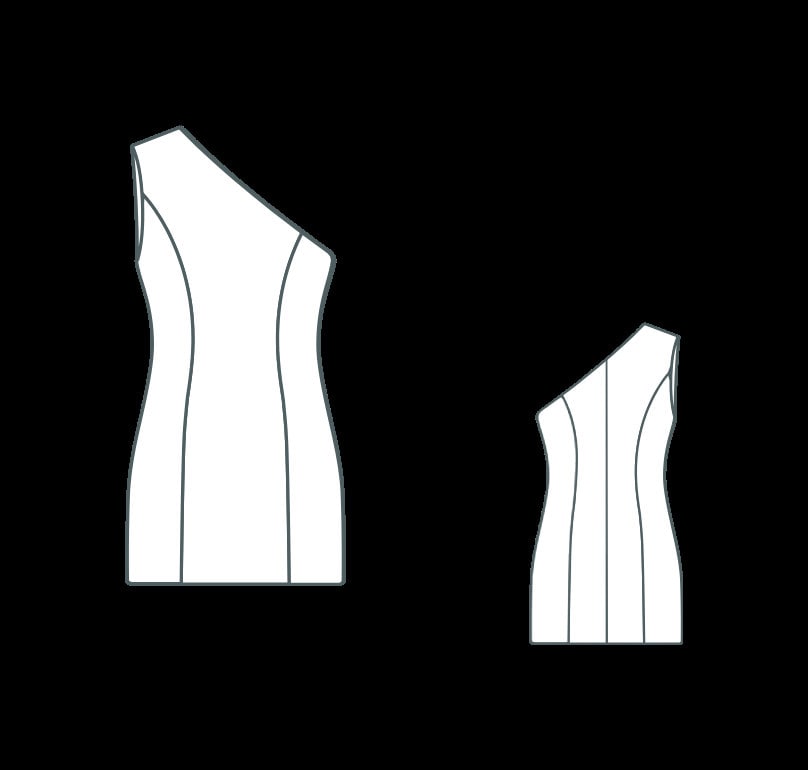 One Shoulder Mini Prom Dress Sewing Pattern (XS-4XL) (PDF Pattern) - Etsy