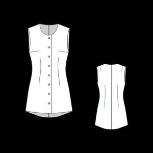 Buttoned Linen Tunic Vest Sewing Pattern: Hi-low Design (PDF) - Etsy