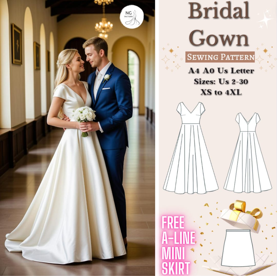 Bridal Gown Sewing Pattern, Cocktail Dress Pattern, Maxi Circle Dress ...