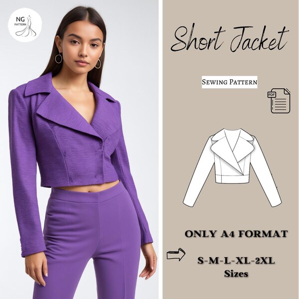 Crop Jacket Pattern - Etsy