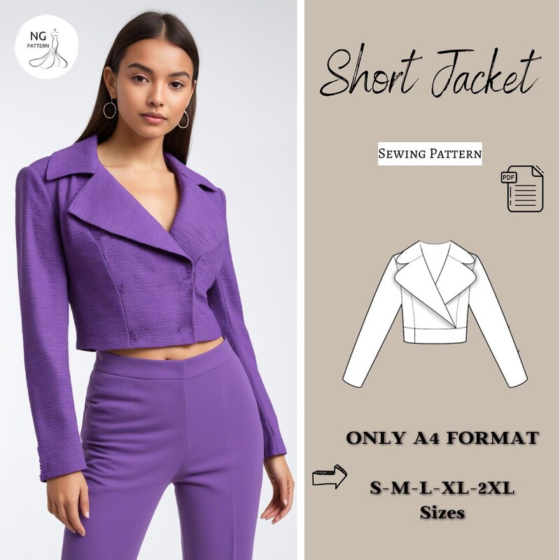 Crop Jacket Pattern - Etsy