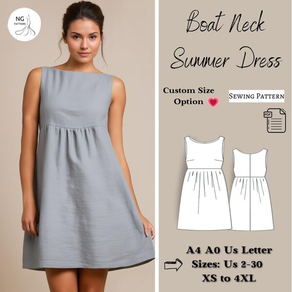 Simple Dress Pattern - Etsy