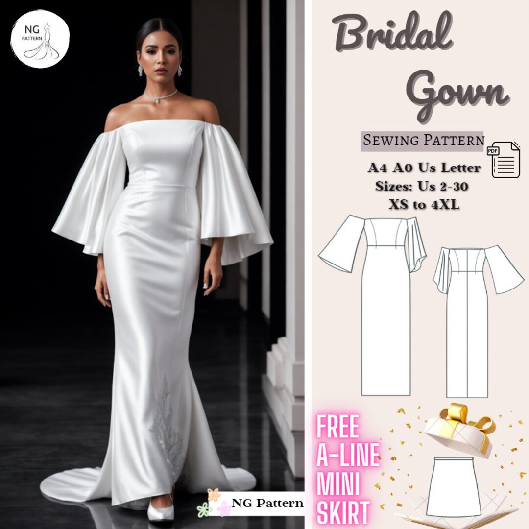 Bridal Gown Sewing Pattern, Cocktail Dress Pattern, Maxi Circle Dress ...