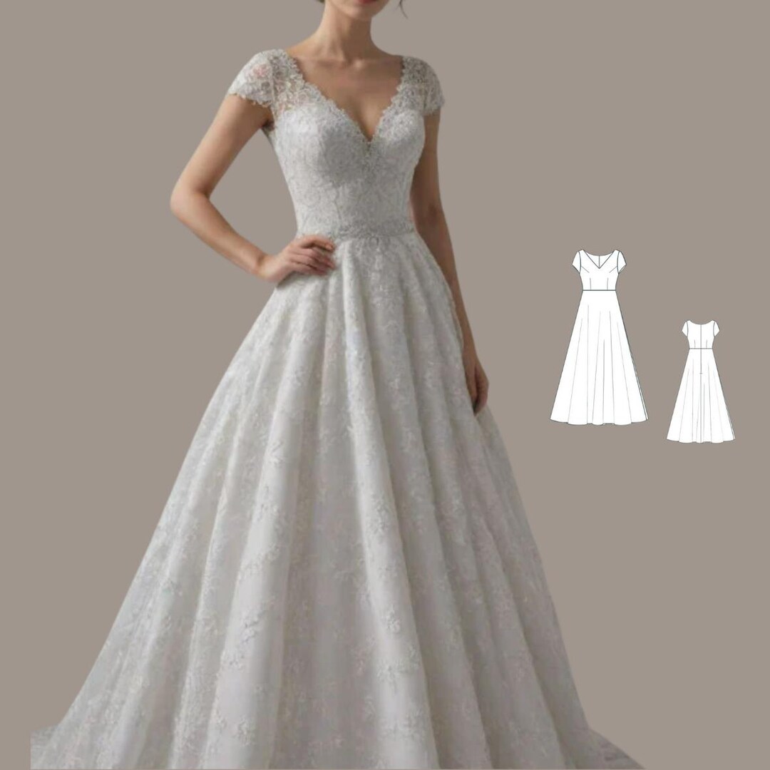 Bridal Gown Sewing Pattern, Cocktail Dress Pattern, Maxi Circle Dress ...