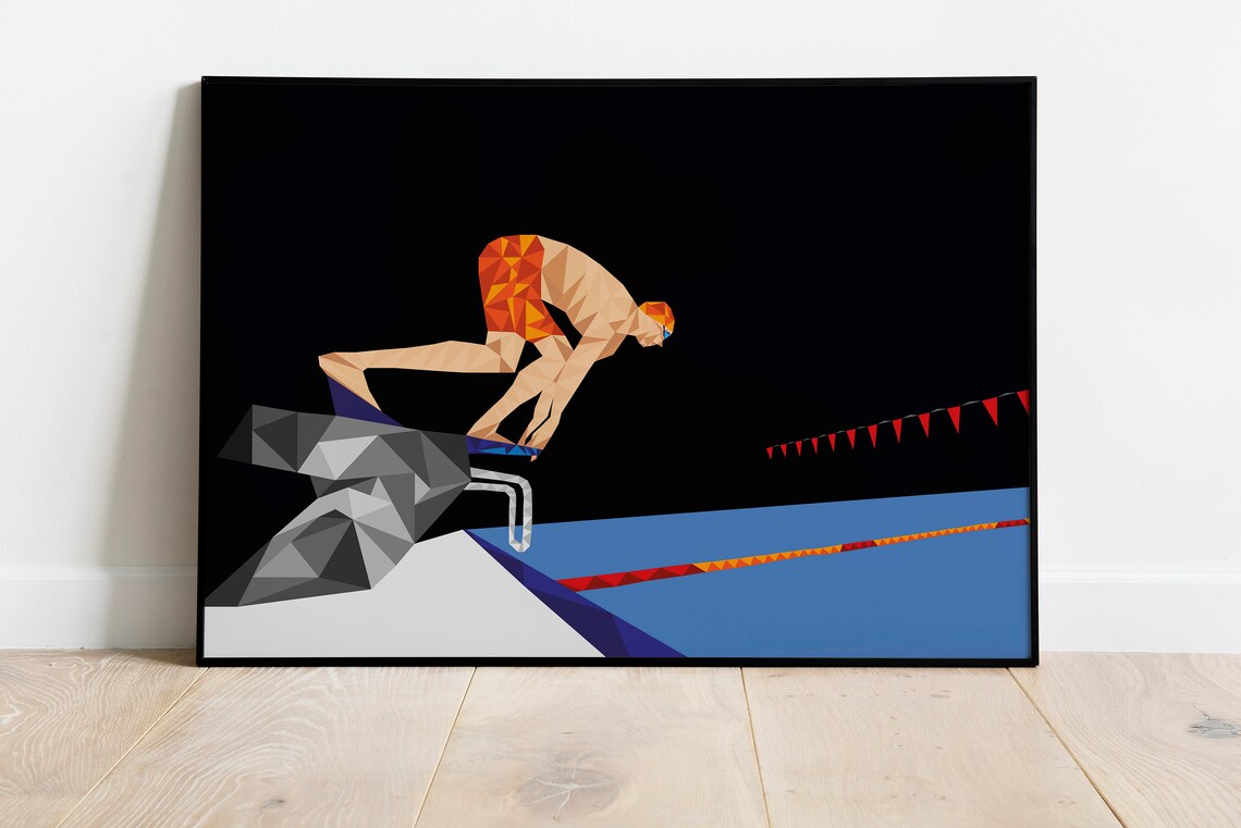 Swimming Poster - Etsy