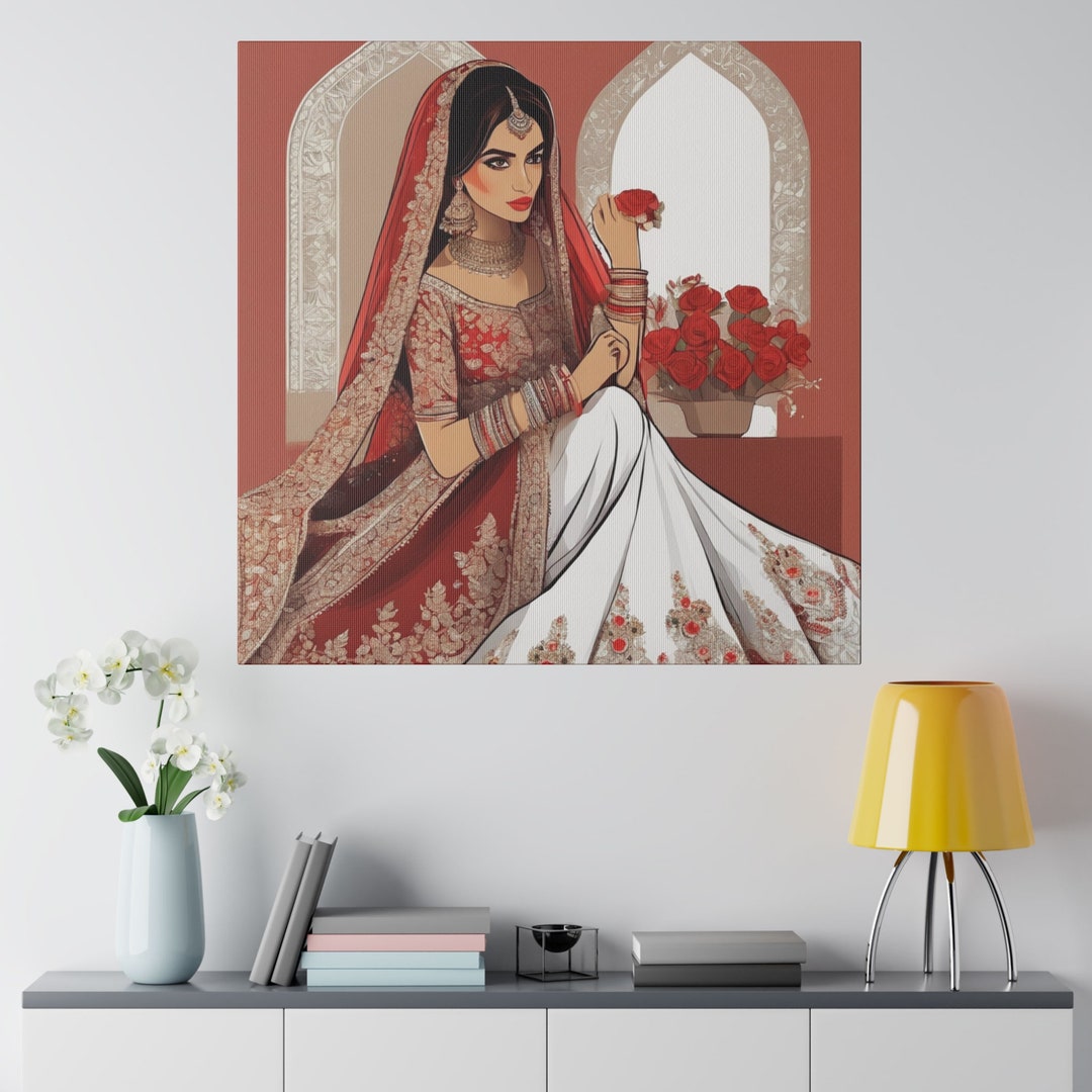 Desi Bridezilla Art Matte Canvas Stretched Bridal Art Collection ...