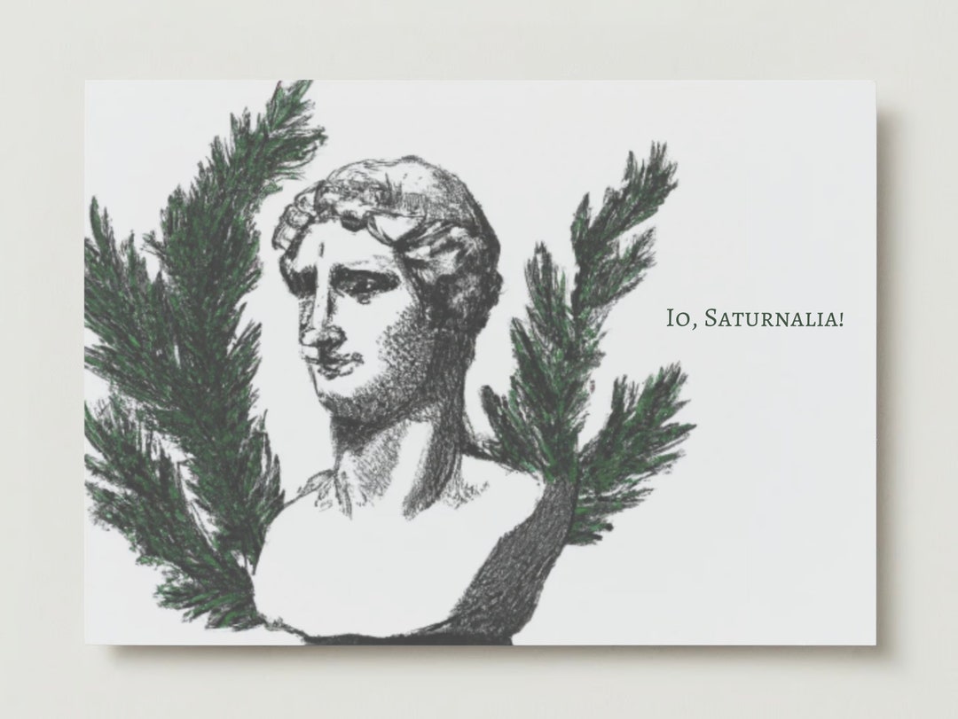 Io Saturnalia Roman Bust Digital Flat Card Saturnalia Etsy
