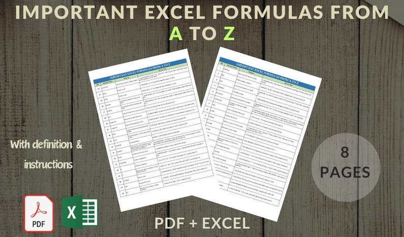 Microsoft Excel Formulas| Printable Excel Formula Cheat Sheet ...