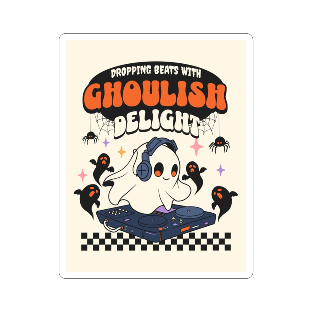 Halloween Ghost Ghoulish Sticker Vinyl Laptop Sticker - Etsy
