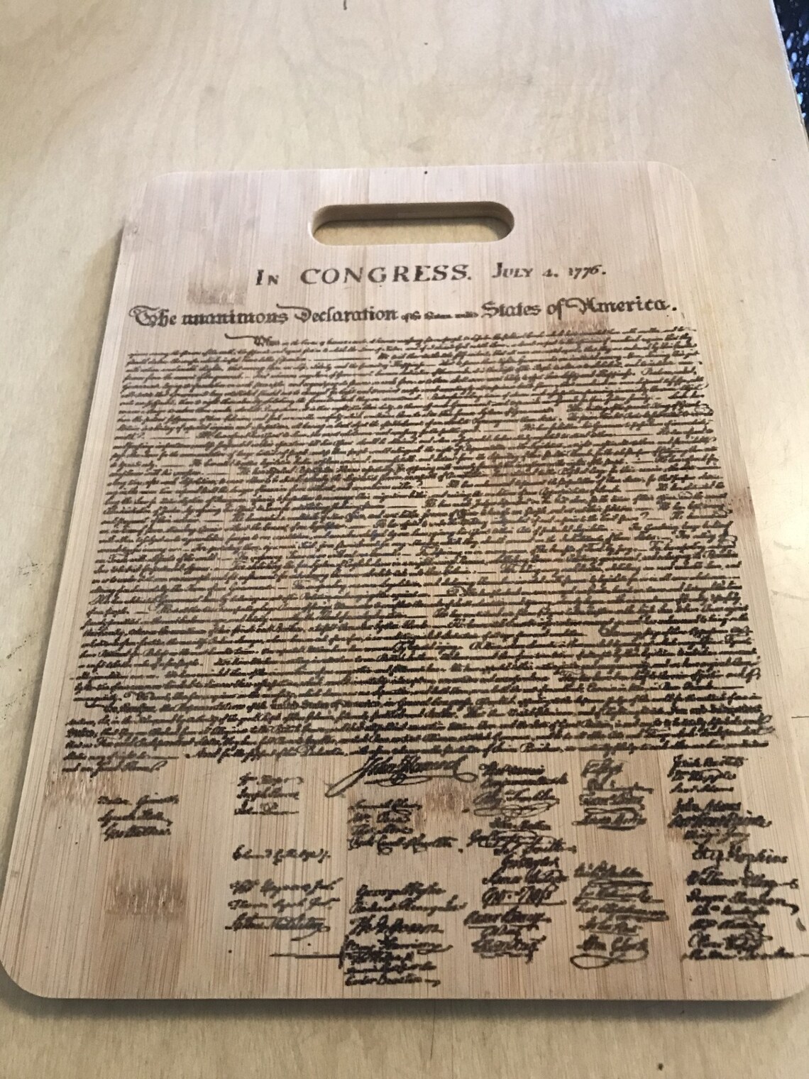 Declaration of Independence! Laser Engraved on Wood - Etsy