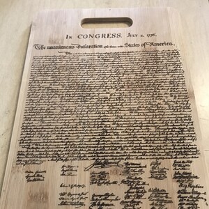Declaration of Independence! Laser Engraved on Wood - Etsy