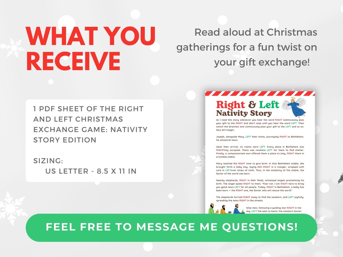 Left Right Nativity Story | Right Left Christmas Game | Christmas ...