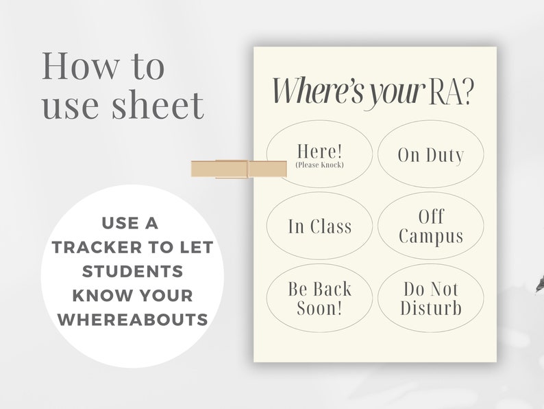 RA Door Sign | RA Door Decs | Dorm Staff | Where's Your RA | College ...