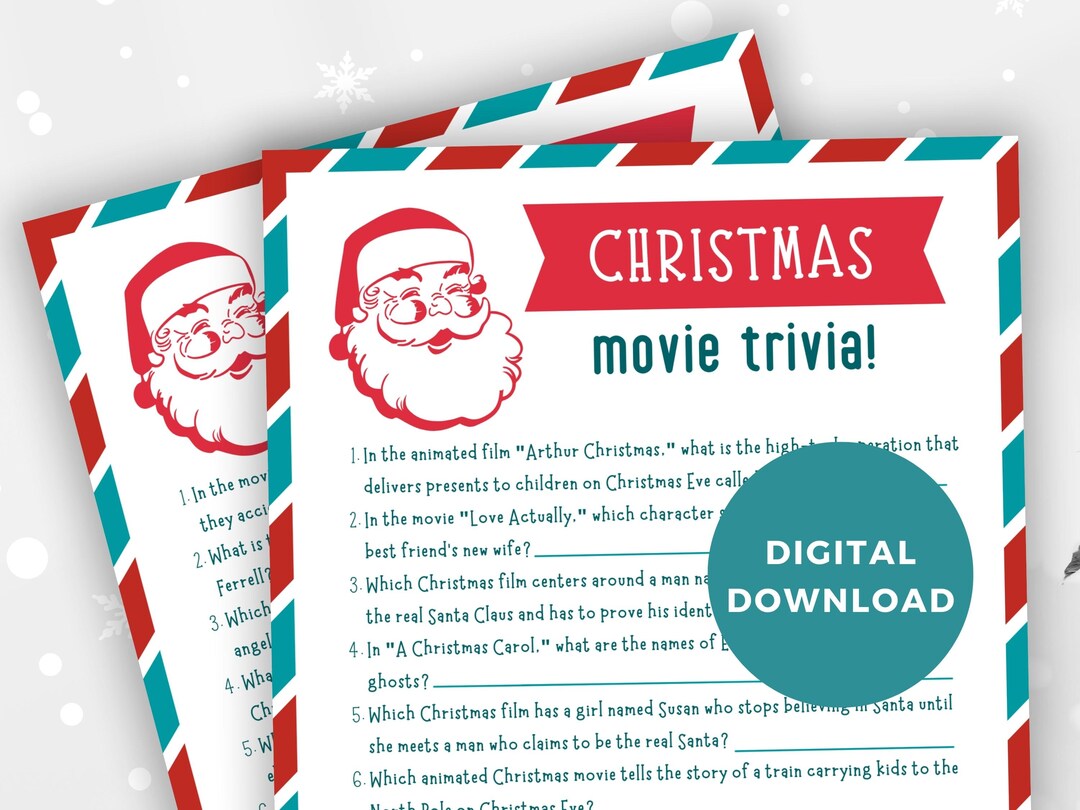 Christmas Movie Trivia | Christmas Trivia | Christmas Activity ...