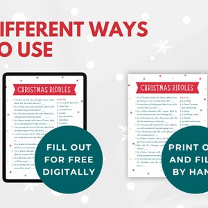 Christmas Riddles | Christmas Party Games Printable | Christmas Trivia ...